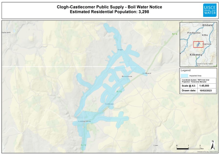 Boil water alert issued again for Clogh-Castlecomer supply in North ...